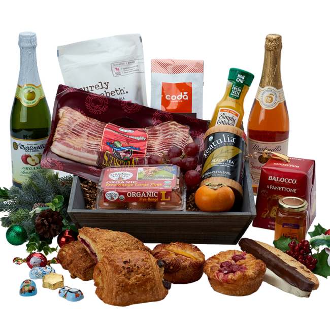 The Colorado Christmas (Holiday Decorated) Continental Breakfast basket