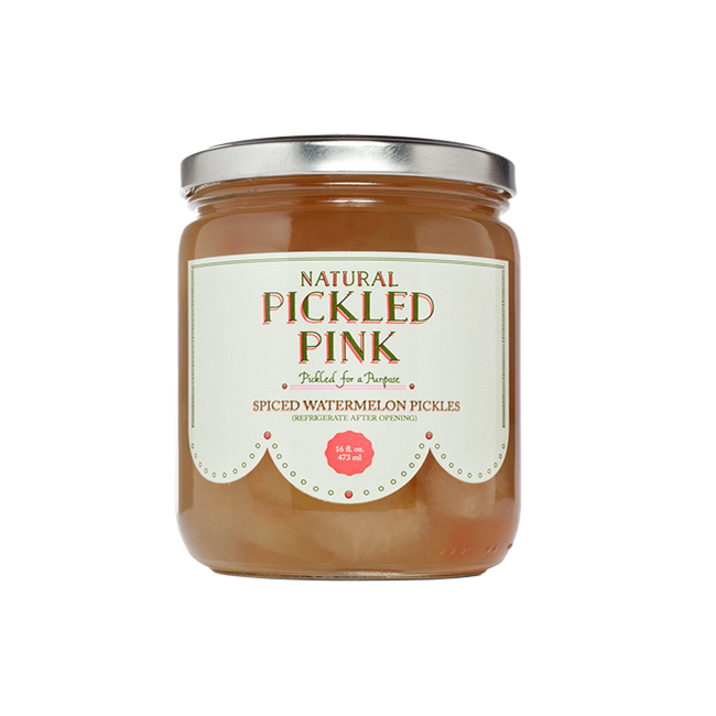 Pickled Pink Watermelon Pickles 16 Oz