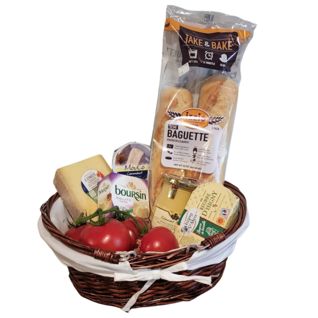 The Cheezy Frenchman Baguette and Cheese Sandwich Basket