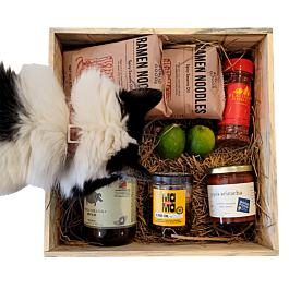 Ramen Gift Crate with Some Colorado Products and Professional Ramen Broth